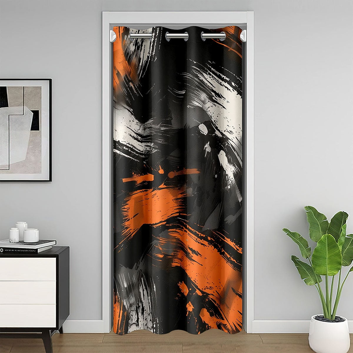 Erosebridal Futuristic Striped Door Curtain Panel 34x80, Watercolor ...