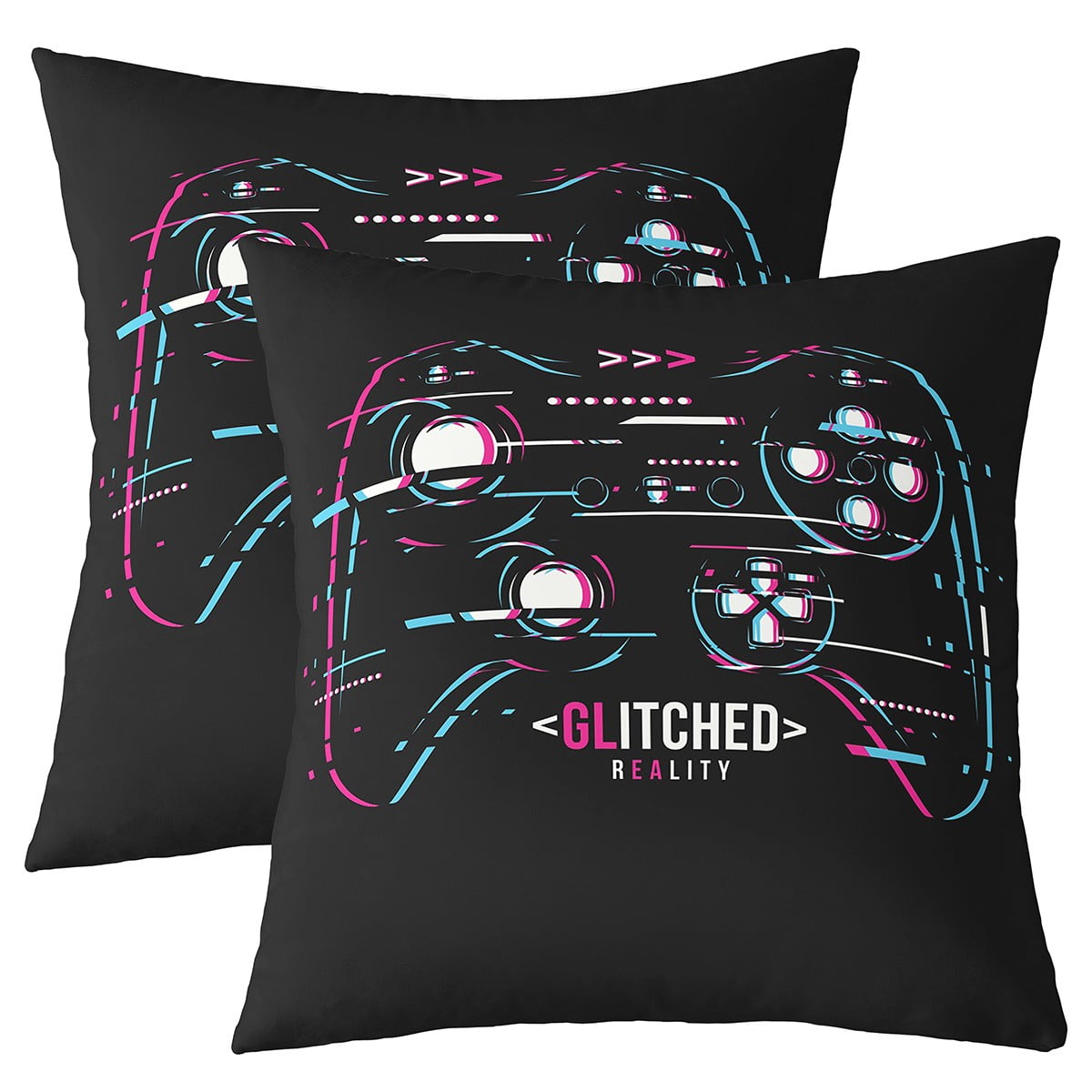 Erosebridal Game Controller Pillow Cases Set of 2, Cartoon Gamepad Cushion Covers 16x16, Teens ...