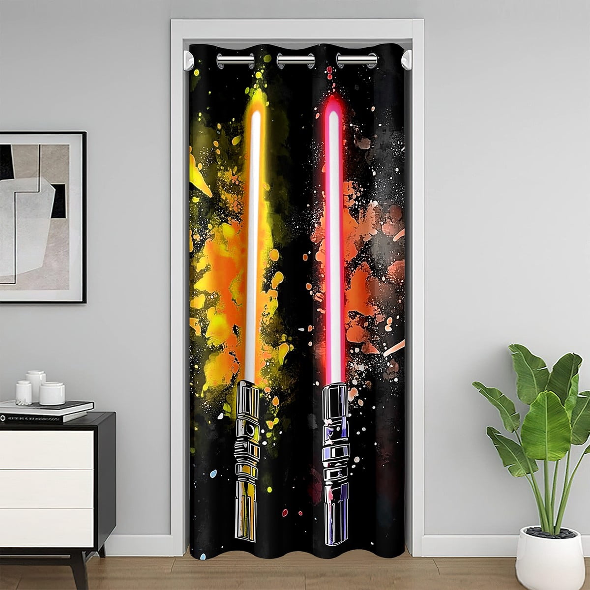 Erosebridal Game Lightsaber Door Curtain For Door Window 52x80, Neon ...