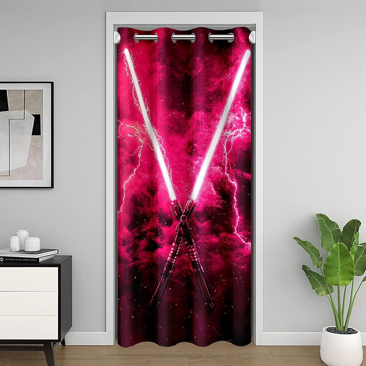 Erosebridal Game Lightsaber Door Curtain Panel 52x84, Neon Glowing ...