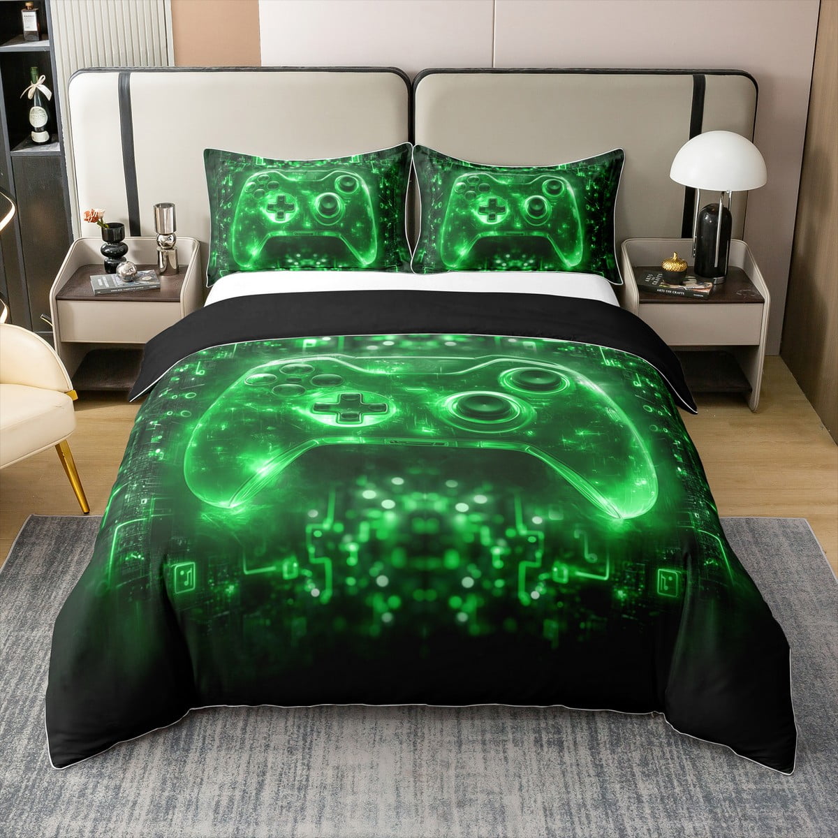 Erosebridal Gamepad 100% Cotton Duvet Cover Twin Size for Teens, Neon ...
