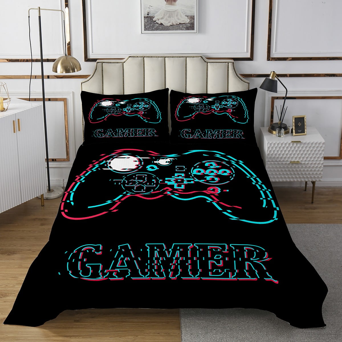 Erosebridal Gamepad Bedspread Sets Twin Size,Video Gamer Bed Quilt ...