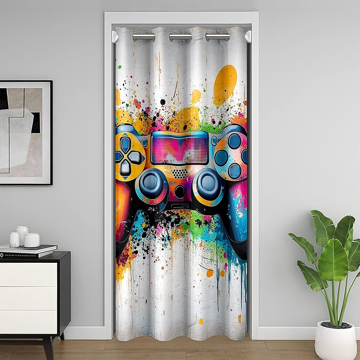 Erosebridal Gamer 30%-50% Room Darkening Blackout Curtain 42"x80" Game ...
