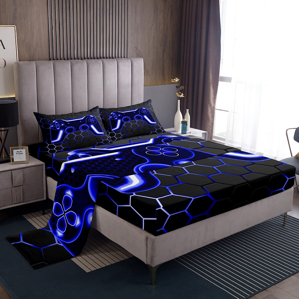 Erosebridal Gamer Bed Sheets For Boys Gaming Kids Sheet Set King Size ...
