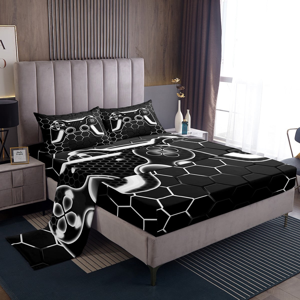 Erosebridal Gamer Bed Sheets King Size,Gaming Sheet Sets For Teen Men ...