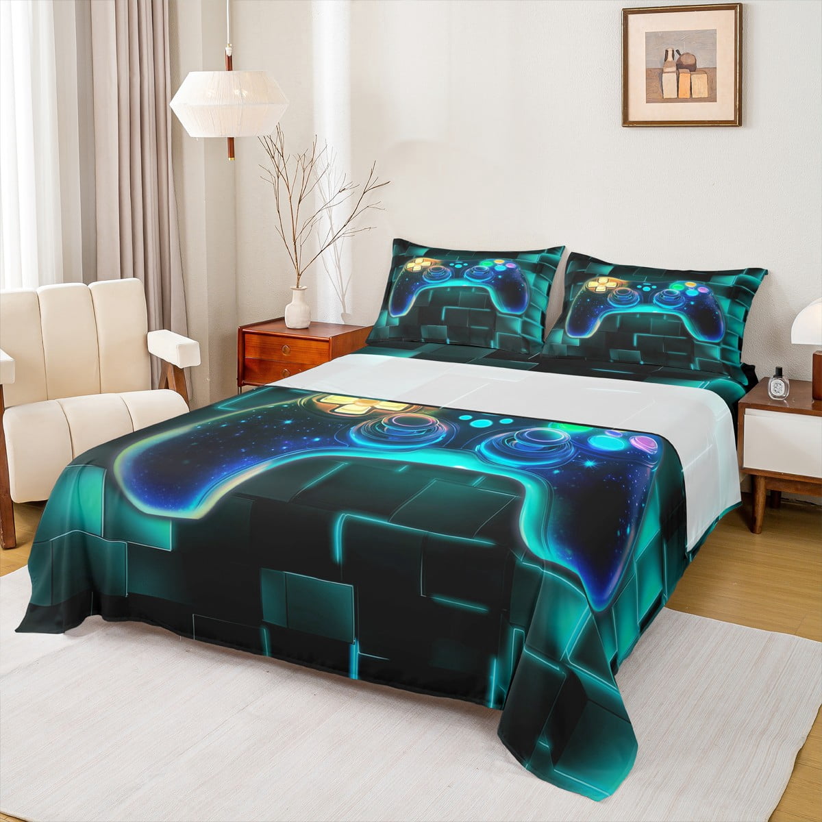 Erosebridal Gamer Bed Sheets Set Full,Gaming Sheet Set For Kids,Video ...