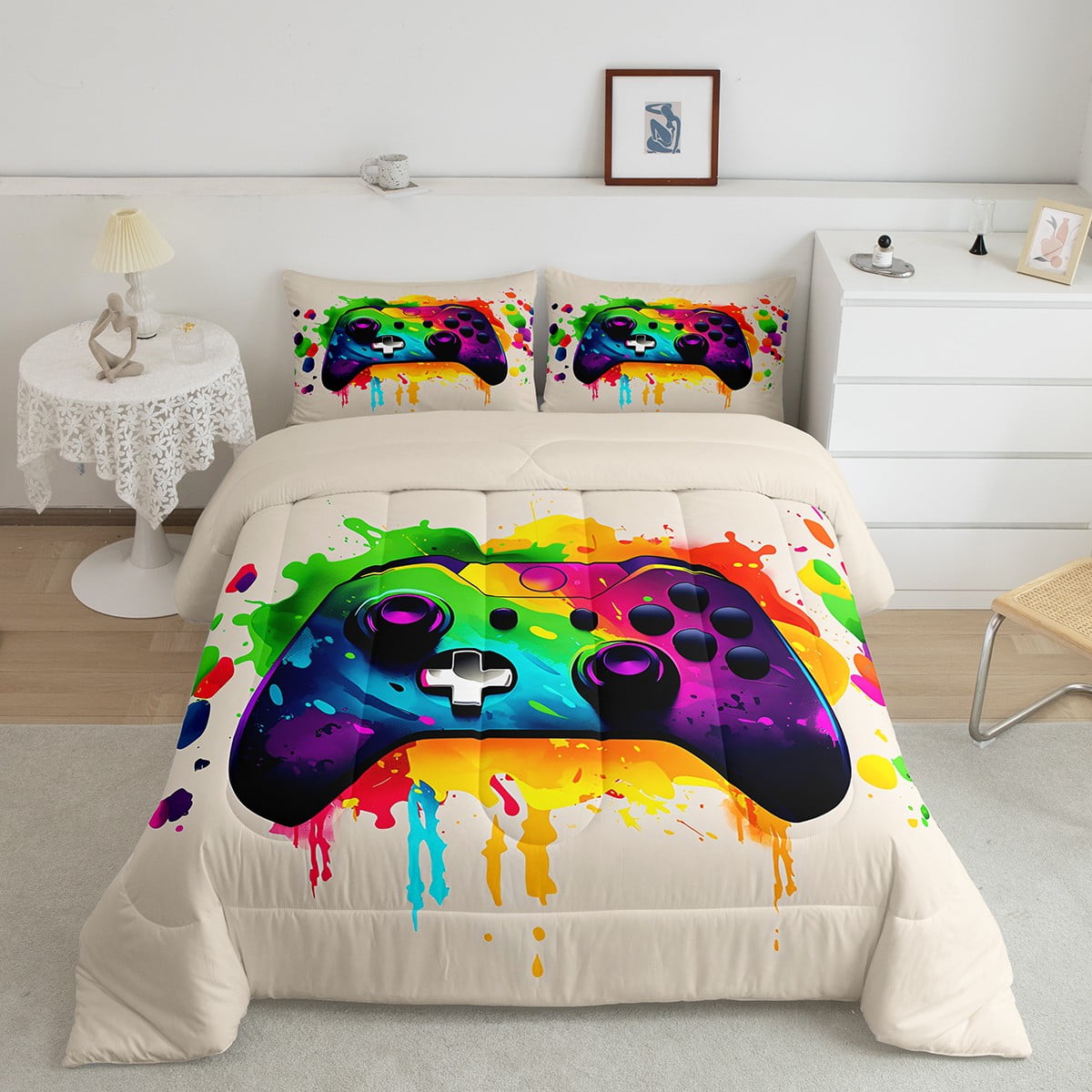 Erosebridal Gamer Comforter Set King Size Gaming Comforter Teens Modern ...