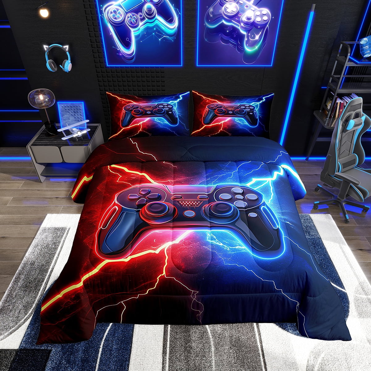 Erosebridal Gamer Comforter Set King Size Gaming Comforter Teens Modern ...