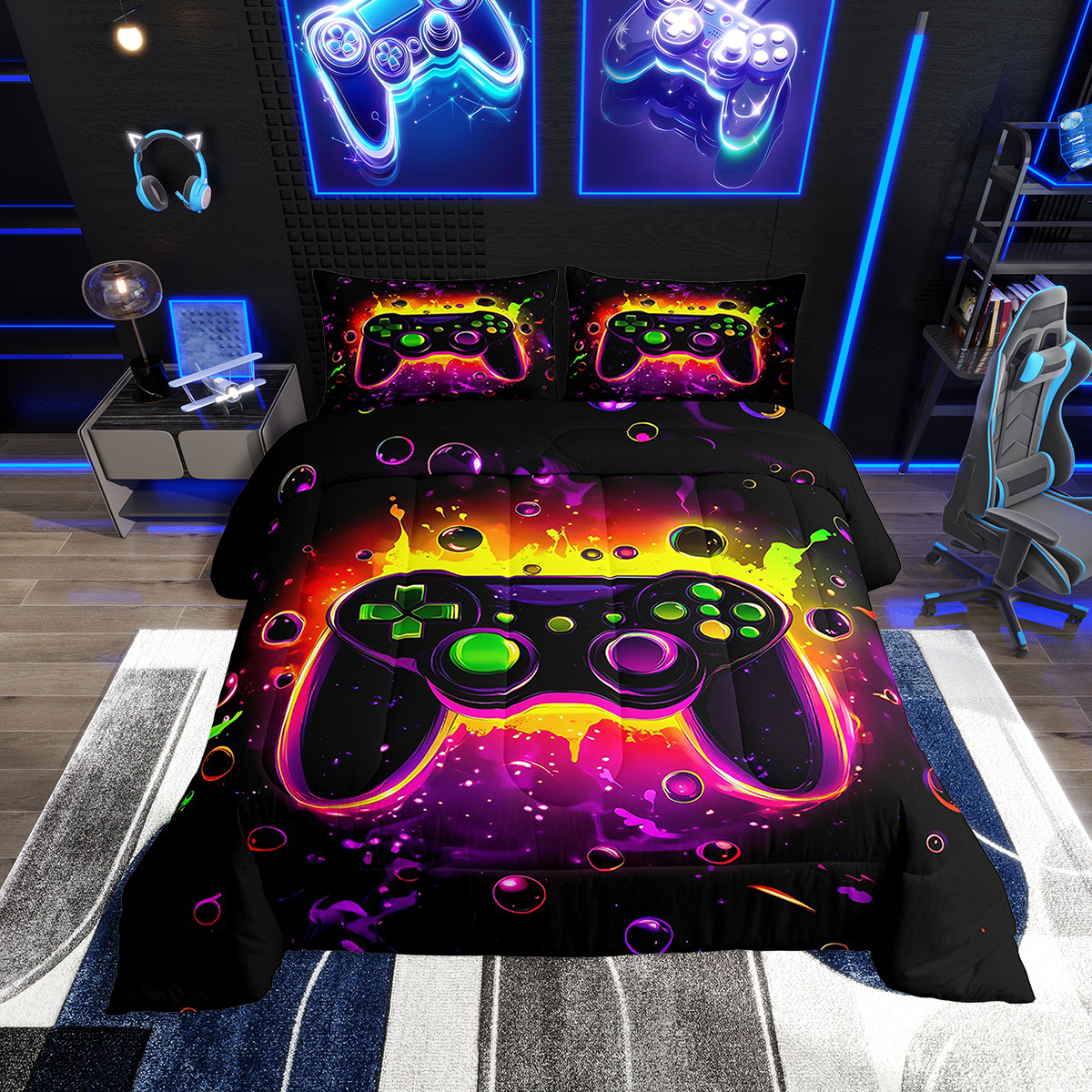 Erosebridal Gamer Comforter Set Queen Size Gaming Comforter for Boys ...