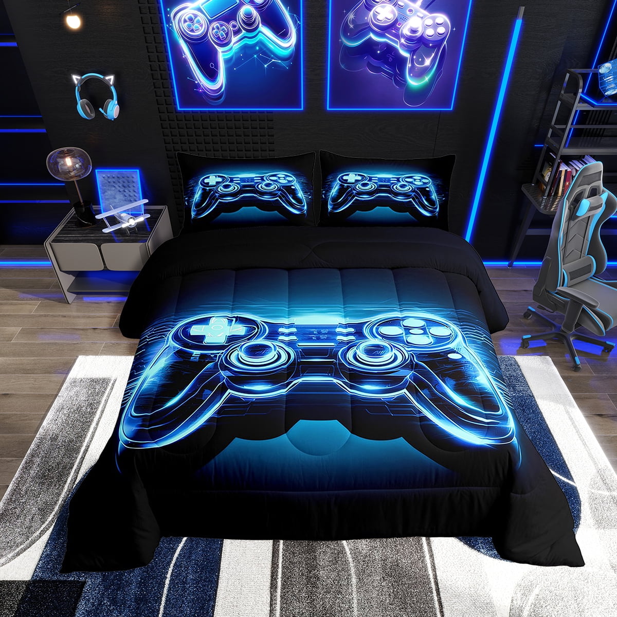 Erosebridal Gamer Comforter Set Twin Size Gaming Comforter Teens Modern ...