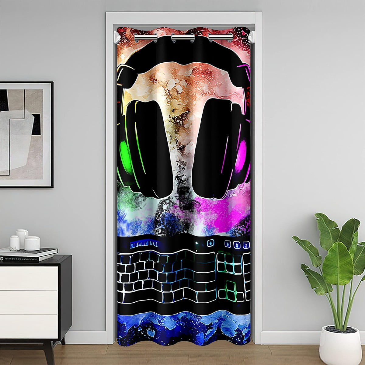 Erosebridal Gamer Doorway Curtain Privacy 1 Panel, 34"x80" Gaming 30% ...