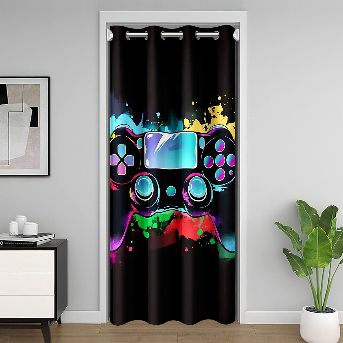 Erosebridal Gamer Doorway Curtain Privacy 1 Panel, 59"x80" Gaming 30% ...