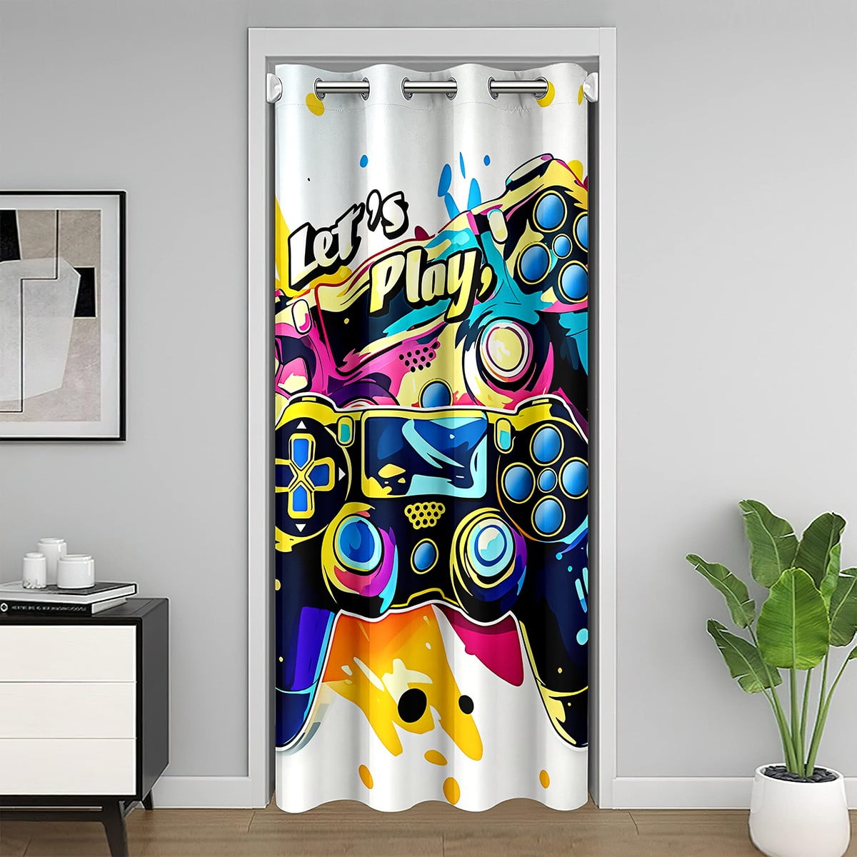 Erosebridal Gamer Doorway Curtain Privacy 1 Panel, 59"x80" Gaming 30% ...