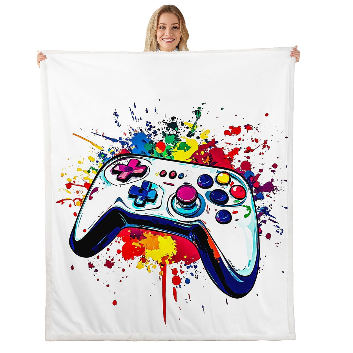 Erosebridal Gamer Fleece Throw Blanket Queen 90"x90" Gaming Plush ...