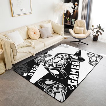 Large Gaming Rug for Kids Room, Video Game Controller Design Carpet for ...