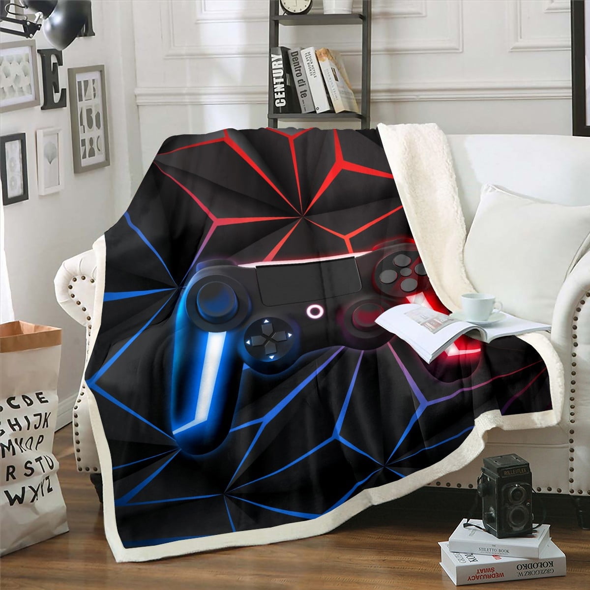 Erosebridal Gamer Throw Blanket Gaming Console Blanket Young Man ...
