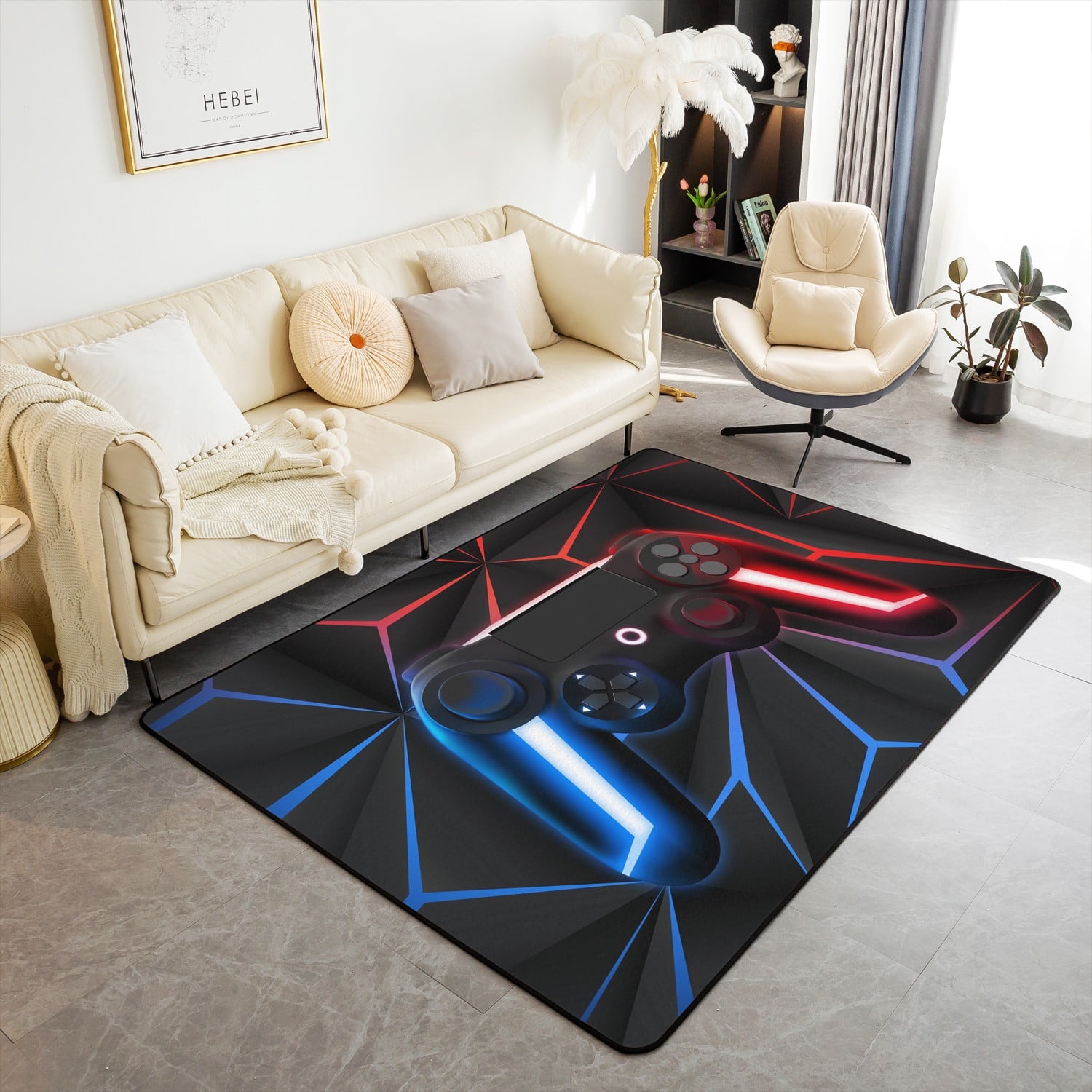 Erosebridal Gaming Area Rug 5x7 Gamer Non Slip Washable Carpet For ...