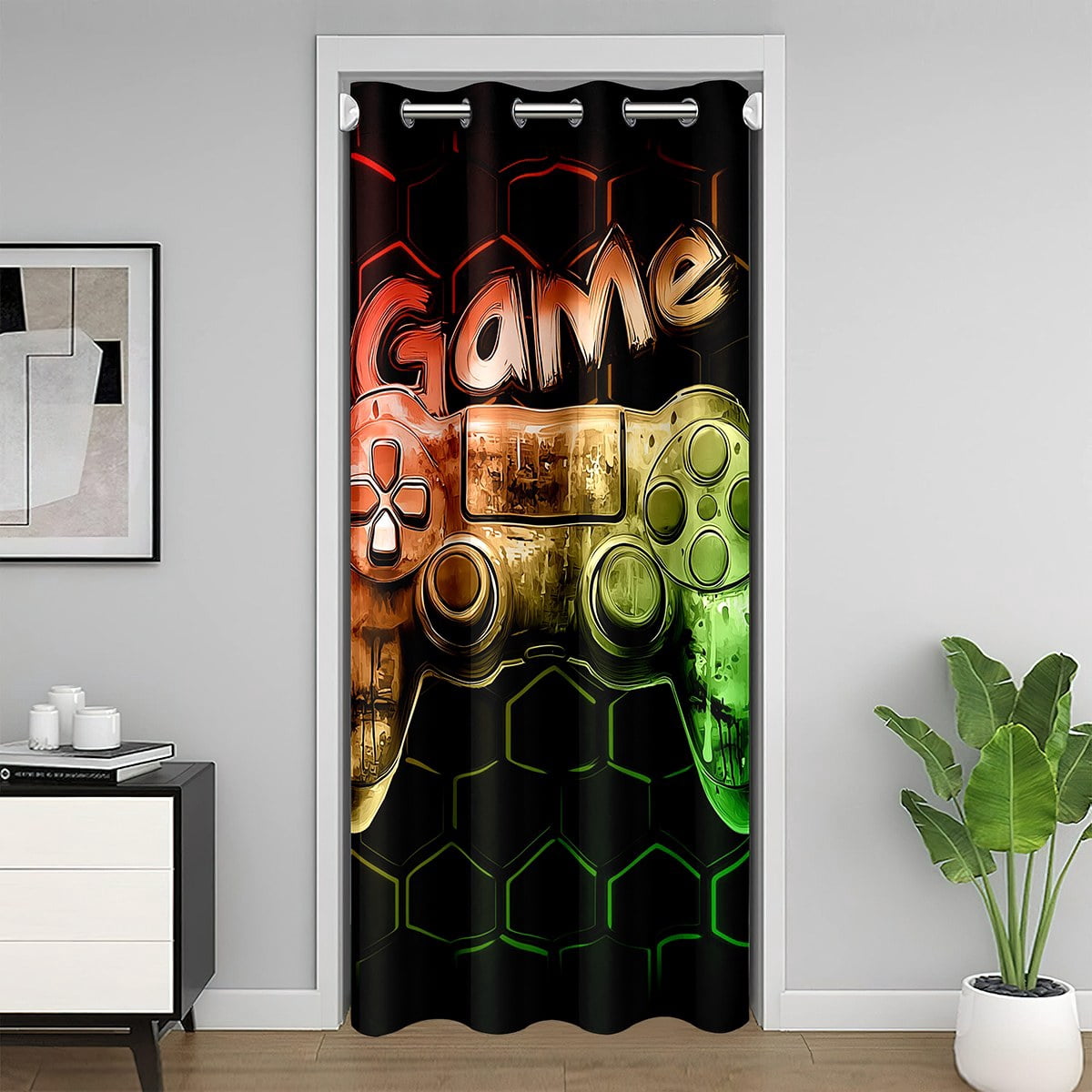 Erosebridal Gaming Door Curtain For Door Window 42x80, Gradient Gamepad ...
