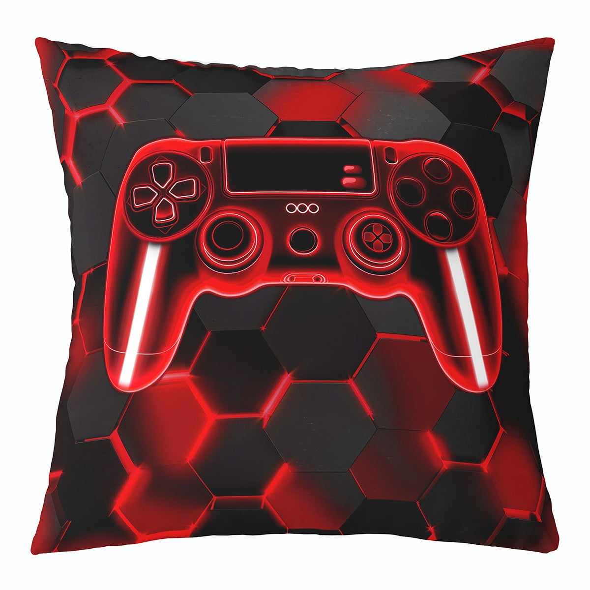 Erosebridal Gaming Gamepad Cushion Covers for Sofa, Neon Red Throw ...