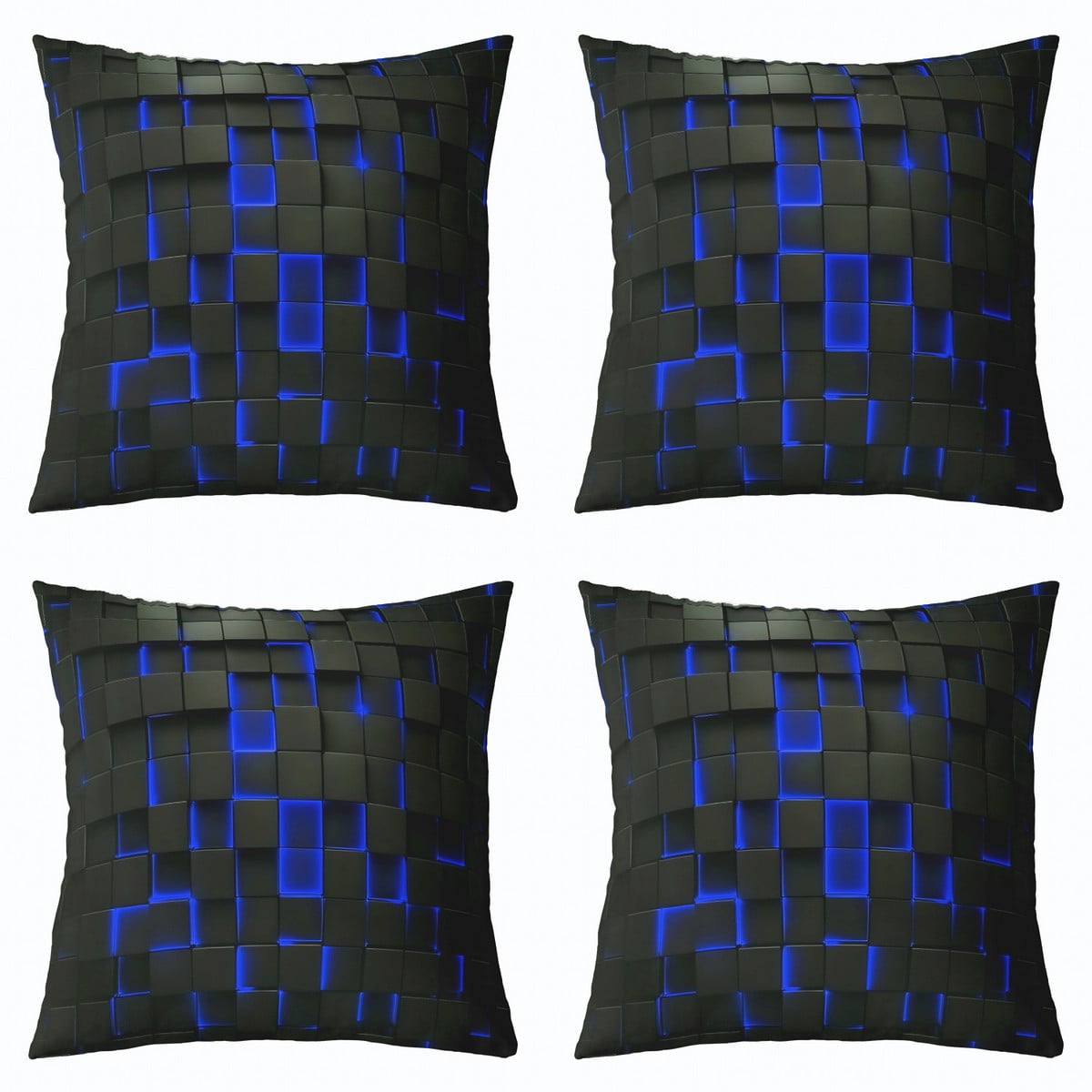 Erosebridal Geometric Buffalo Pillow Cases Set of 4,Futuristic Cubes ...