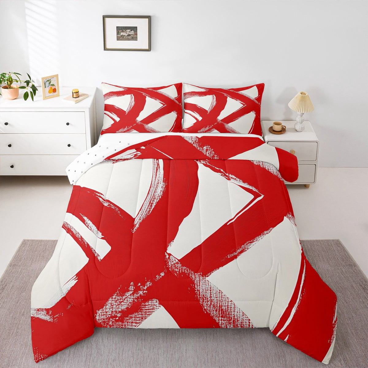 Erosebridal Geometric Graffiti Lines Comforter Sets King Size,Modern ...