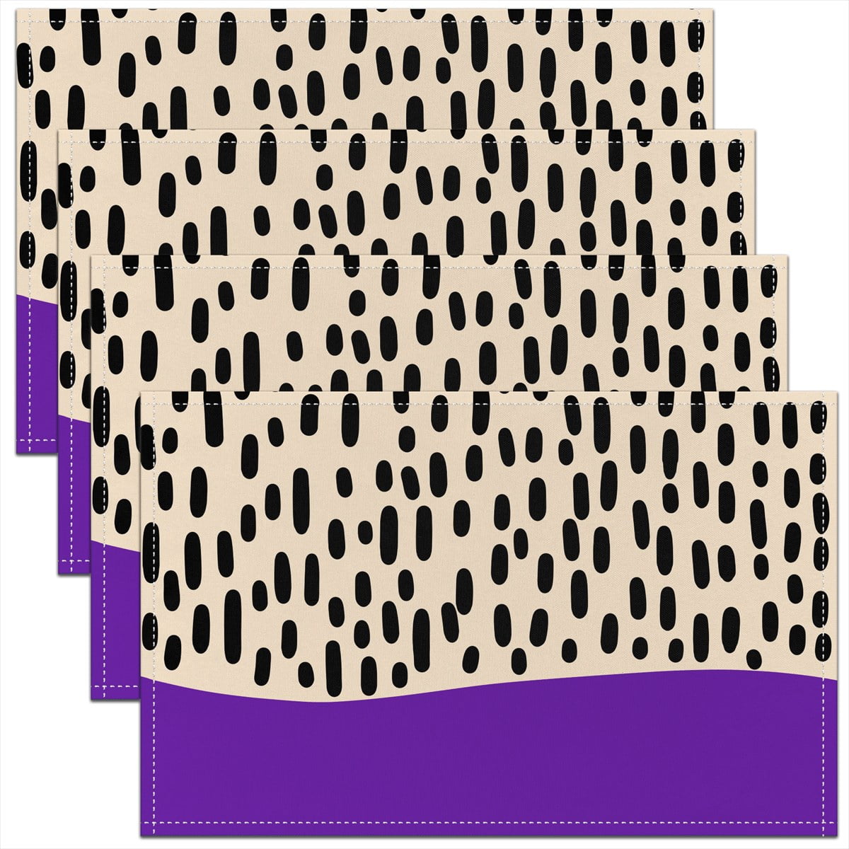 Erosebridal Geometric Pattern Placemats Set of 4 12"x18",Polka Dots ...