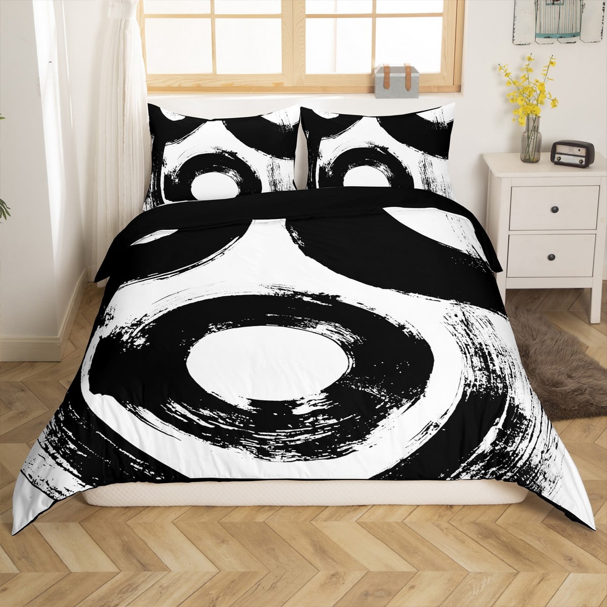 Erosebridal Geometric Stripes Comforter Cover King, Minimalst ...