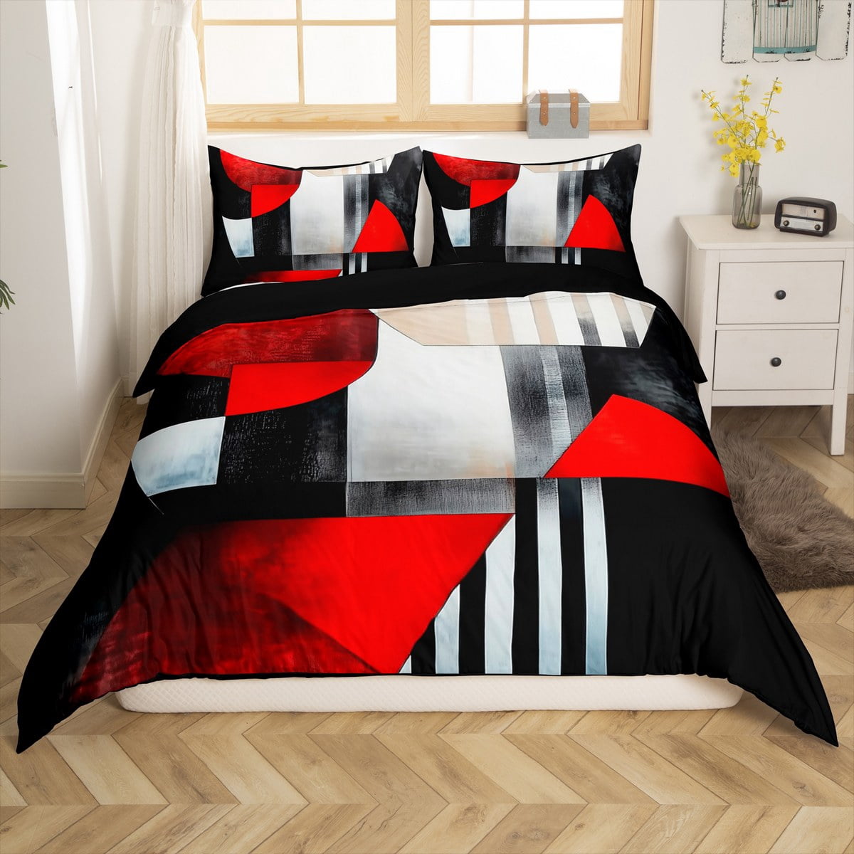 Erosebridal Geometric Stripes Duvet Cover Toddler,Abstract Artwork ...