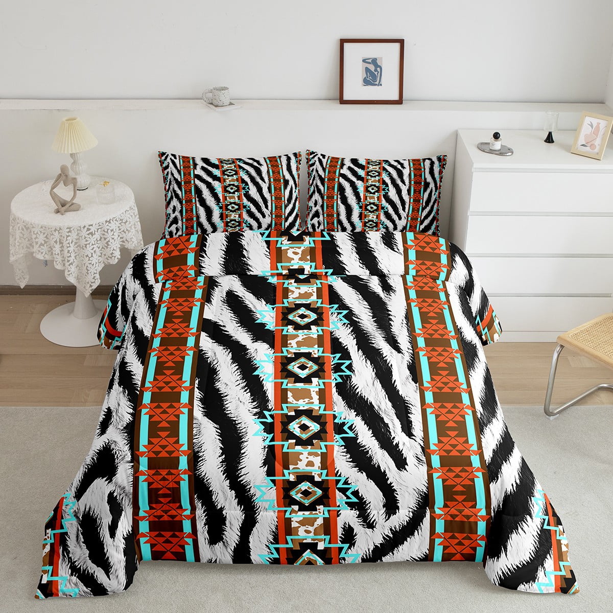 Erosebridal Geometry Rectangle Bedding Full Comforter Set, Tribal Aztec ...