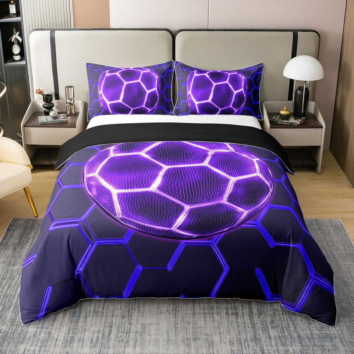 Erosebridal Geomotric Basketball 100% Cotton Duvet Cover Queen Size ...