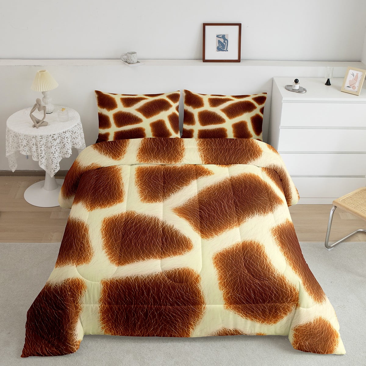 Erosebridal Giraffe Print Bedding Sets with Comforter, Wildlife Animal ...