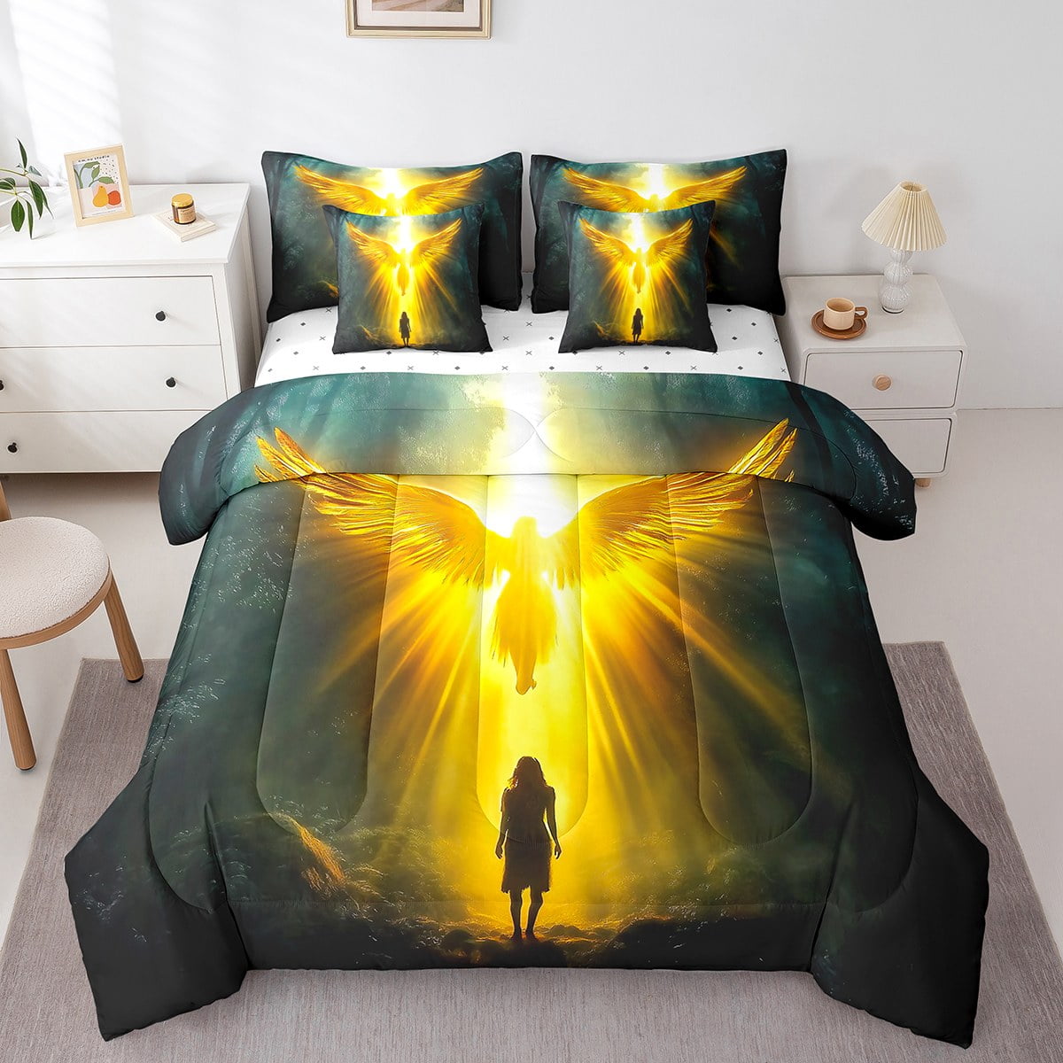 Erosebridal Angel Wings Bedding Sets Queen Size, Magic Theme Comforter ...