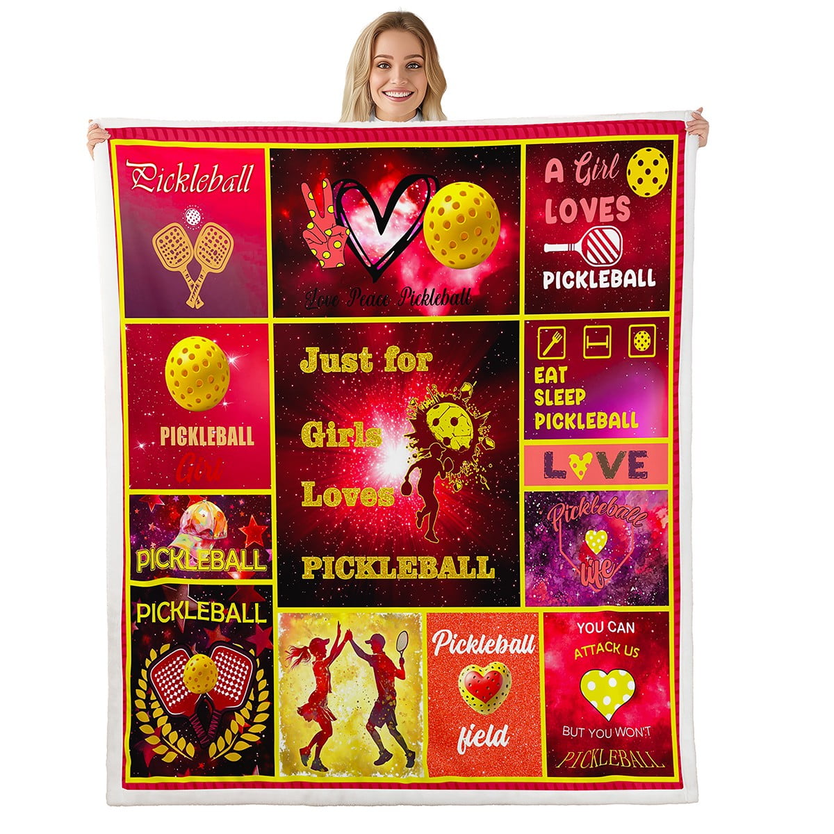 Erosebridal Girls Pickleball Throw Blanket for Couch, Ball Gamer Gaming ...