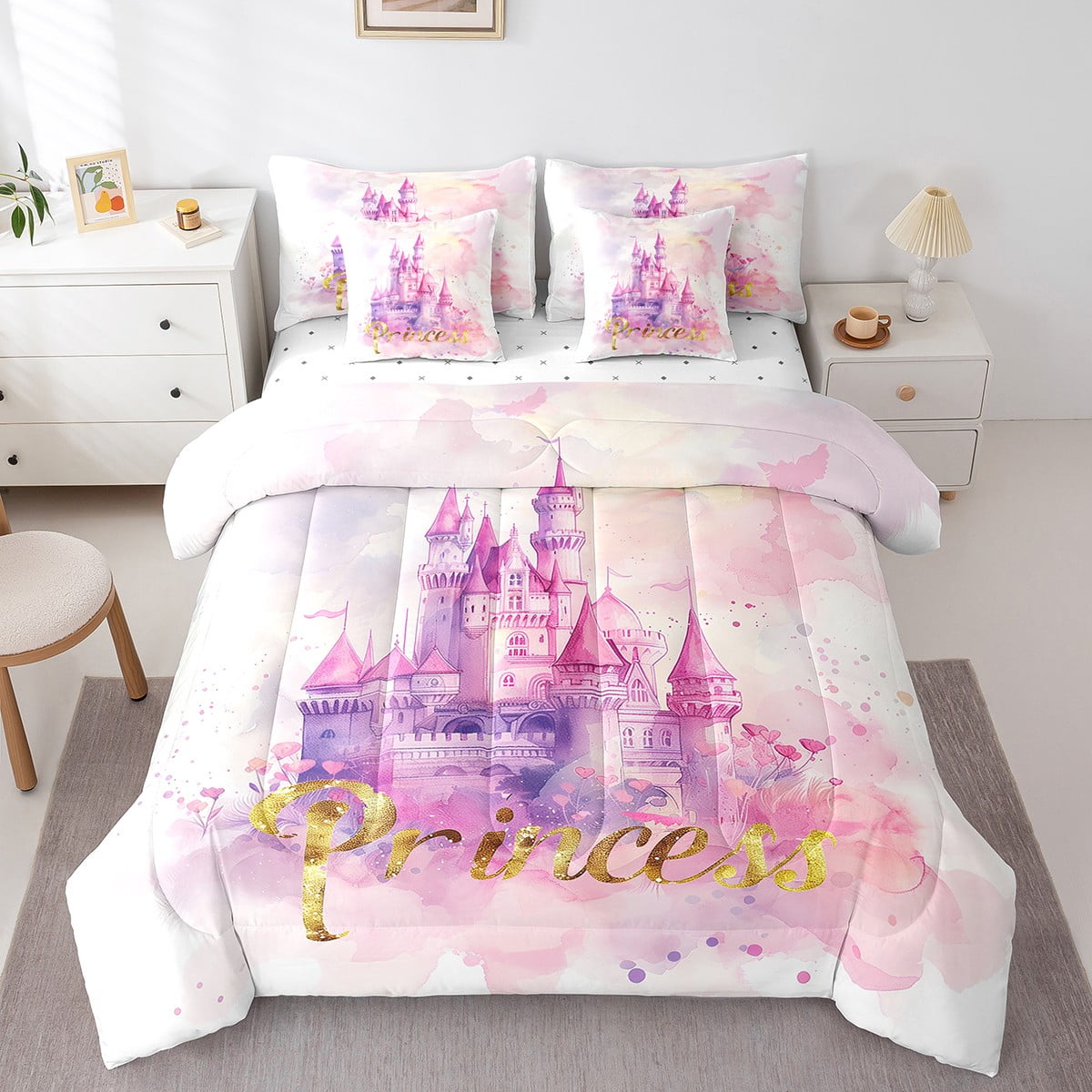 Erosebridal Purple Fantasy Princess Bed in a Bag Queen size, Magical ...