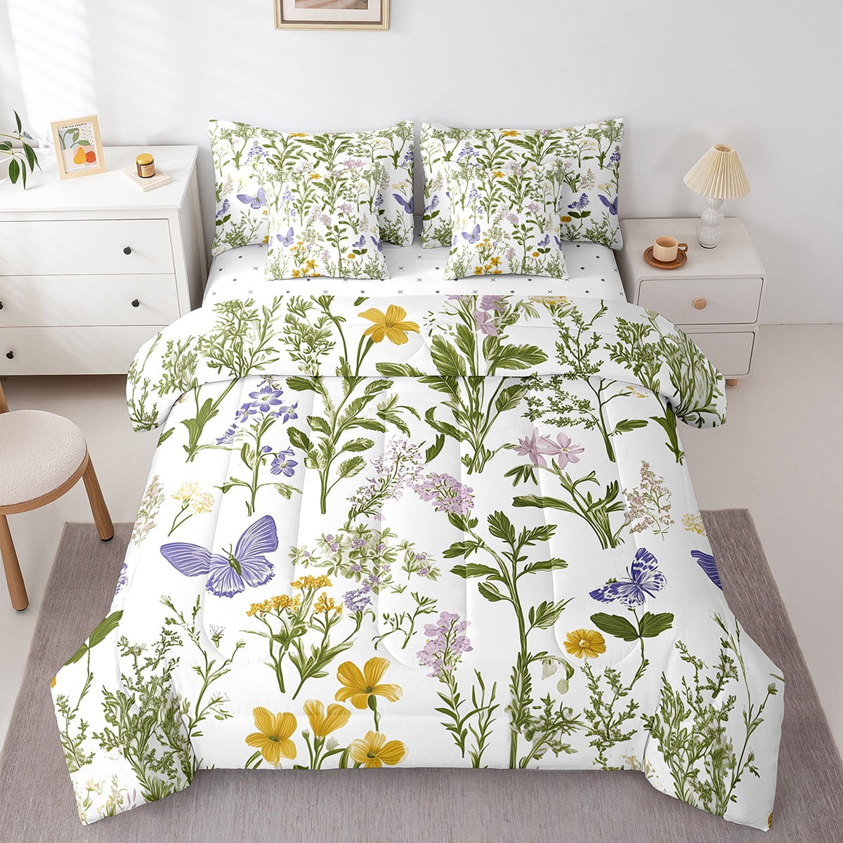 Erosebridal Girls Pink Floral Bedding King Size, Spring Garden ...