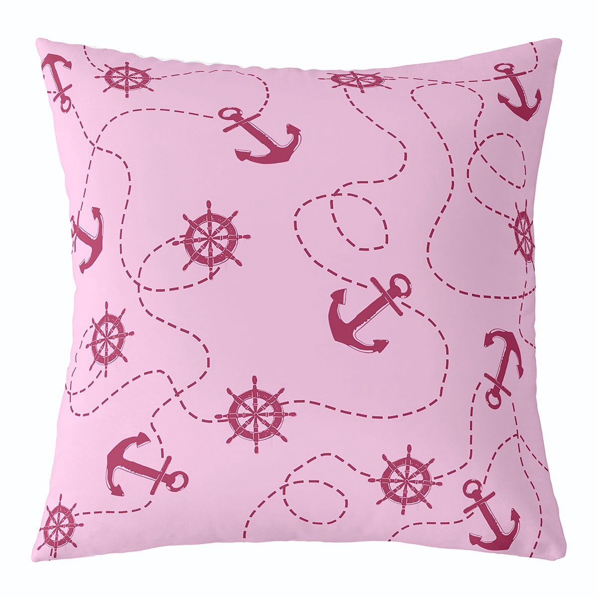 Erosebridal Girls Retro Rudder Throw Pillow Covers 20x20, Pink Anchor ...