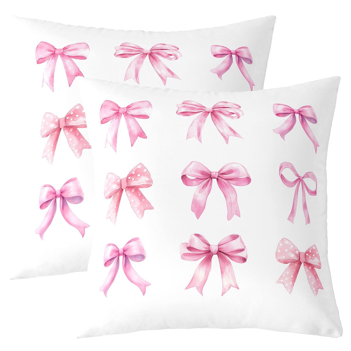 Erosebridal Girly Pink Bow Throw Pillow Covers 24x24 Set of 2, Princess ...