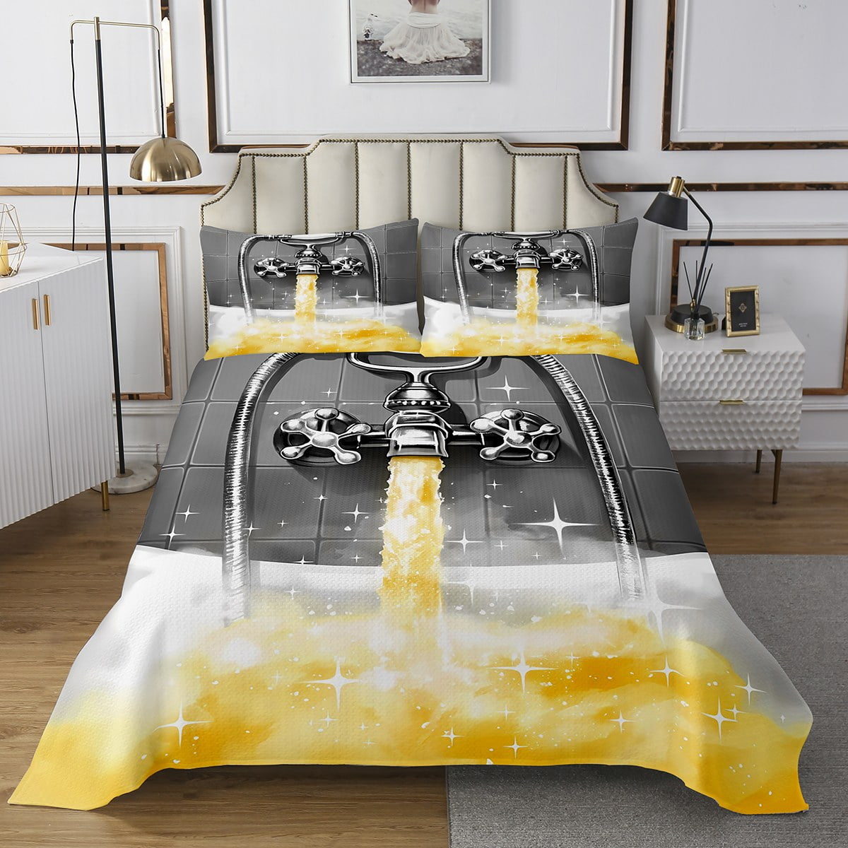 Erosebridal Glitter Showerhead Coverlet Set King,Dreamy Princess ...