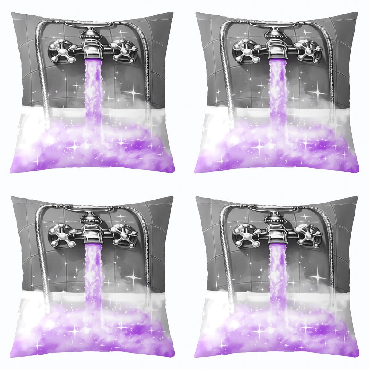 Erosebridal Glitter Showerhead Cushion Covers for Sofa Set of 4,Dreamy ...