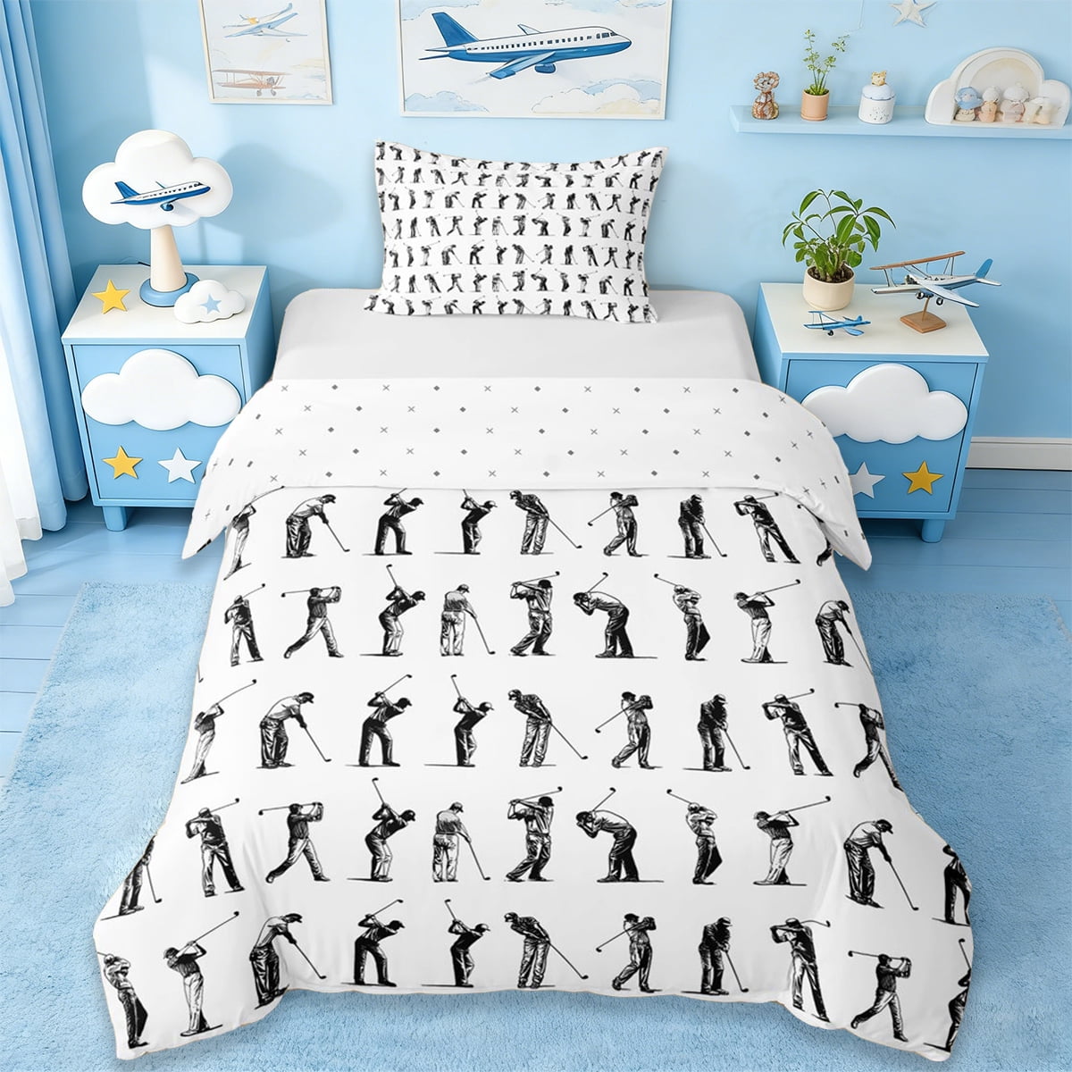 Erosebridal Golf Ball Games Twin Bedding,Sport Theme Duvet Cover Set ...