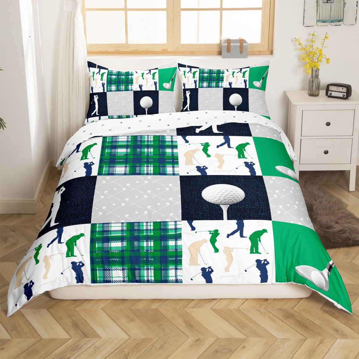 Erosebridal Golf Print Comforter Cover Twin, Sport Theme Bedding Twin ...