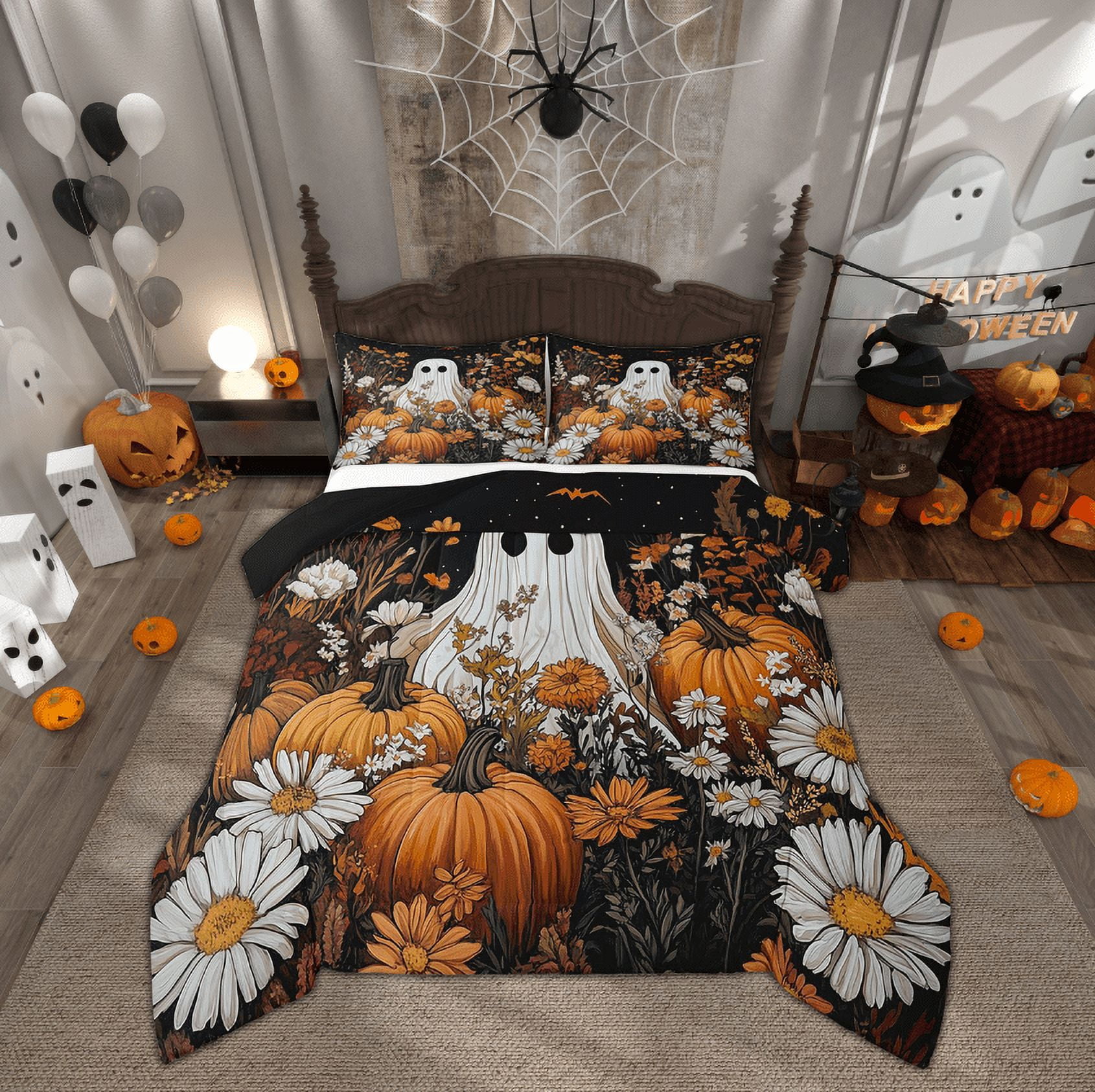 Erosebridal Gothic Ghost Comforter Sets Twin Size, Halloween Spooky ...