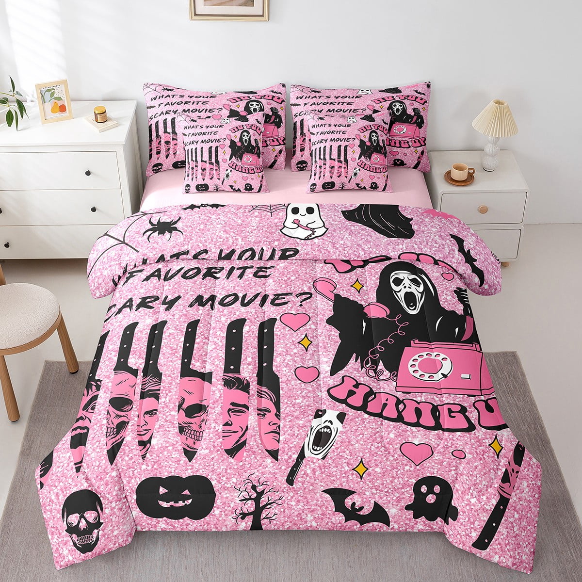 Erosebridal Gothic Halloween Bed in a Bag King size, Spooky Ghost Bed ...