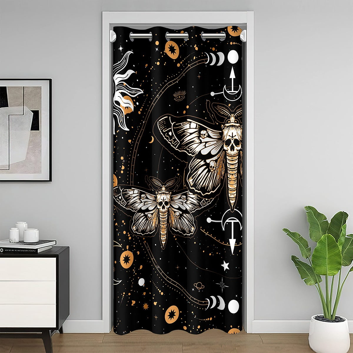 Erosebridal Gothic Moth Door Curtain For Door Window 34x80,Bohemian ...