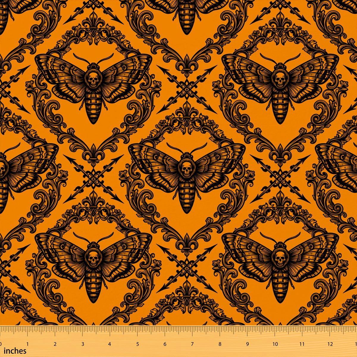 Erosebridal Gothic Moth Fabric by the Yard 2 Yards for Girls Boys ...