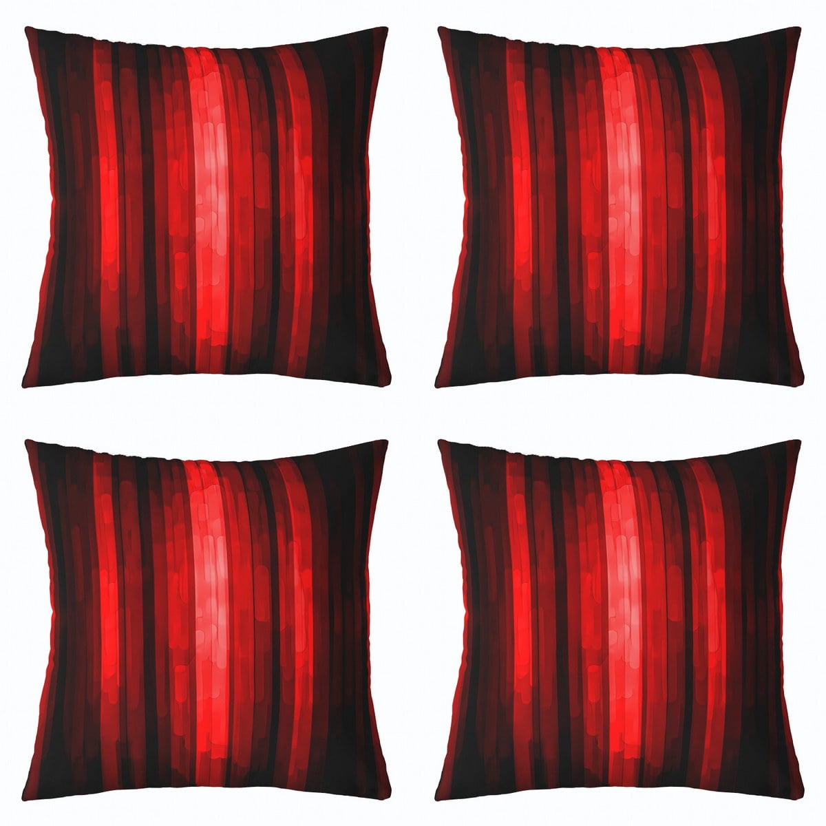 Erosebridal Gradient Lines Pillow Cases Set of 4,Black Red Cushion Covers 18x18,Geometric ...