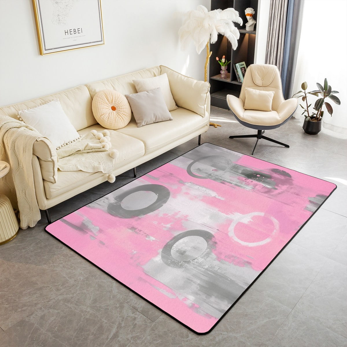 Erosebridal Gradient Round Living Room Carpet 5x7,Gradient Ombre ...