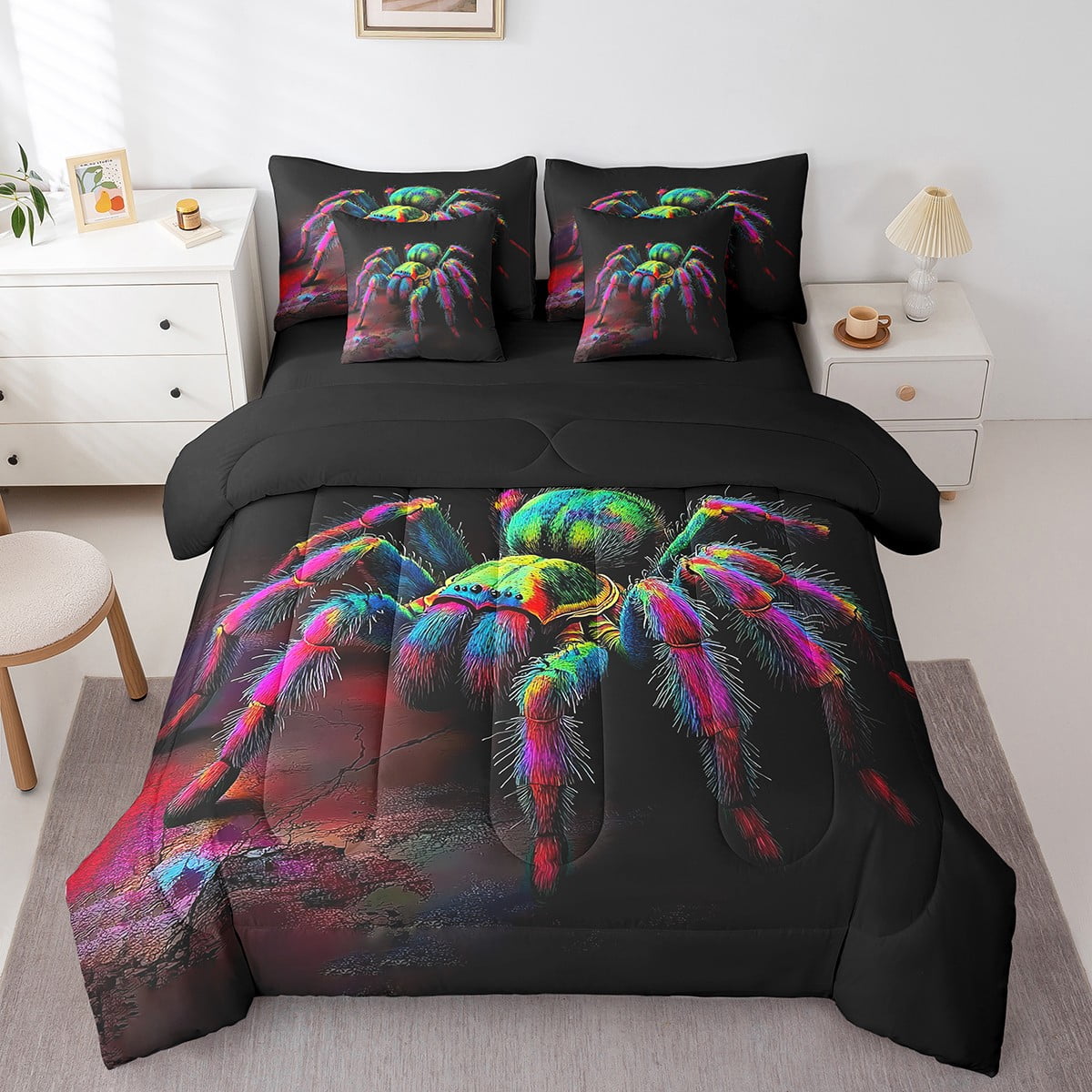 Erosebridal Gradient Wolf Spider Bed in a Bag Queen size, Insect Animal ...