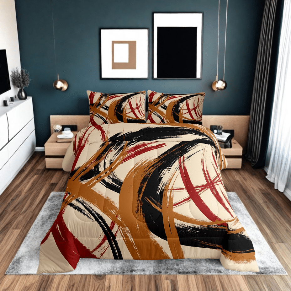 Erosebridal Green Abstract Comforter Sets Full Size for Adults ...
