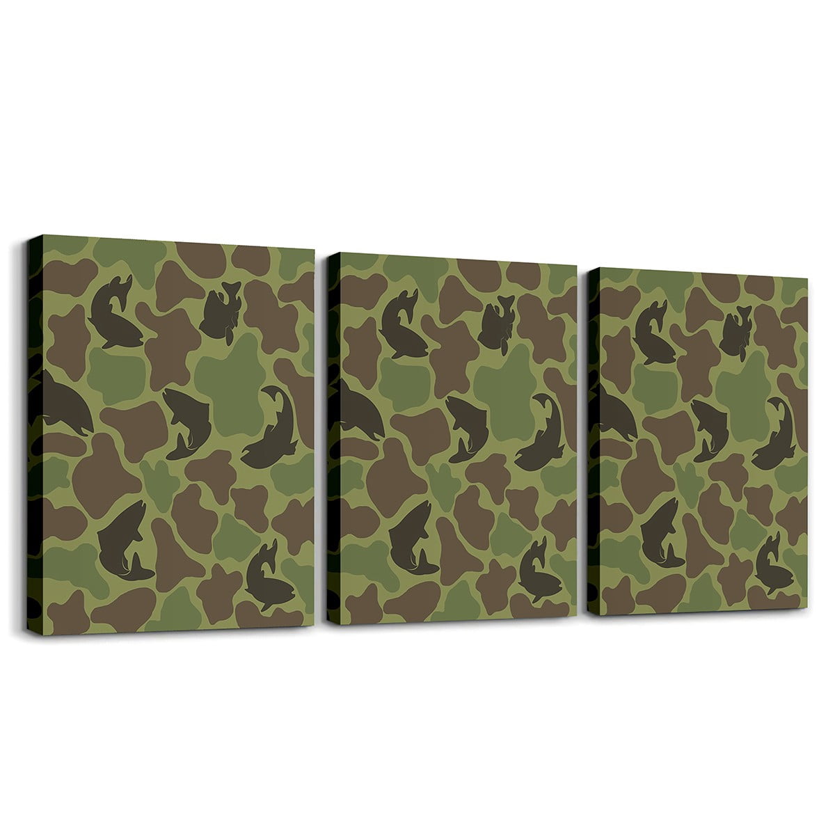 Erosebridal Green Brown Camo Paintings Wall Decor Bedroom, Abstract ...